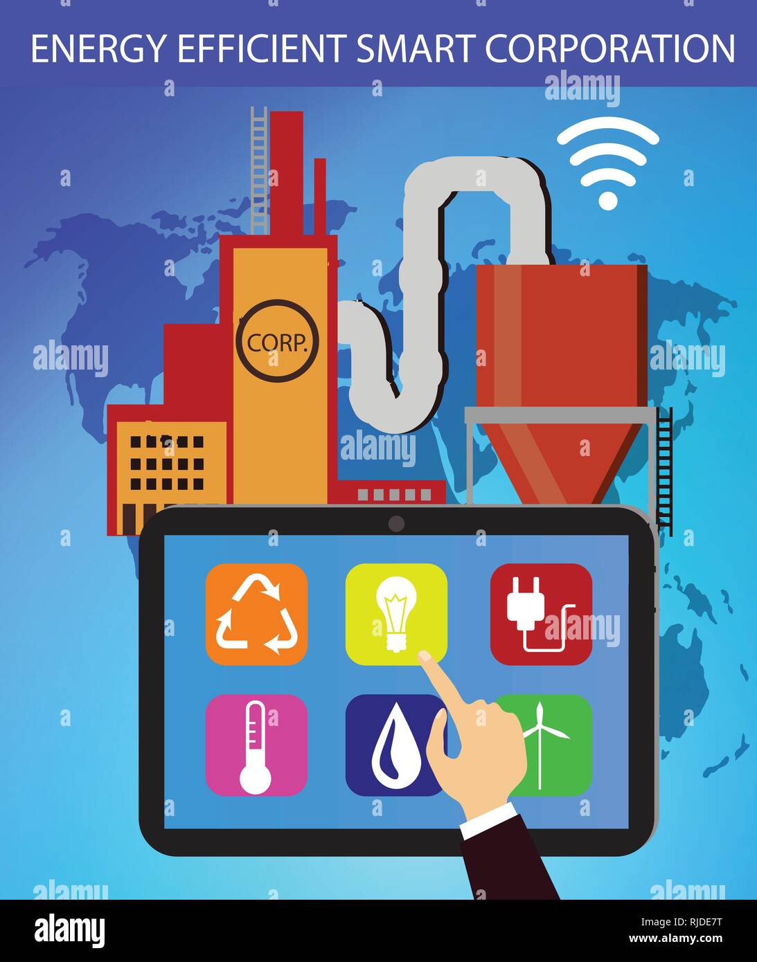 Smart energy management factory Stock Vector Images - Alamy