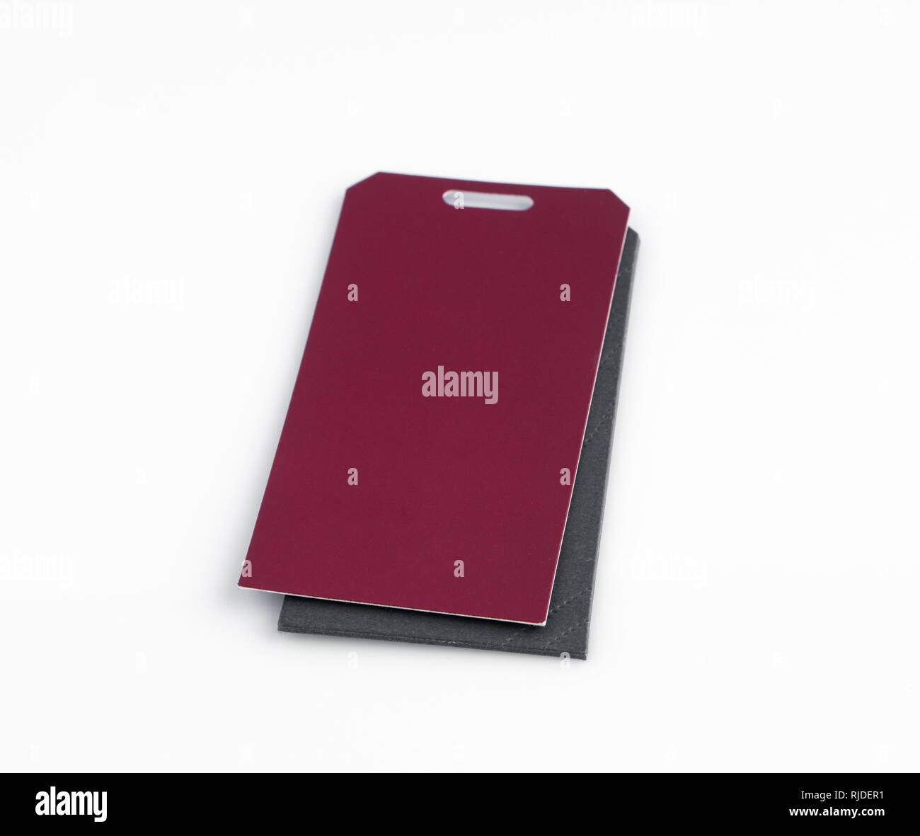 two price tags isolated on white background, red and black Stock Photo ...