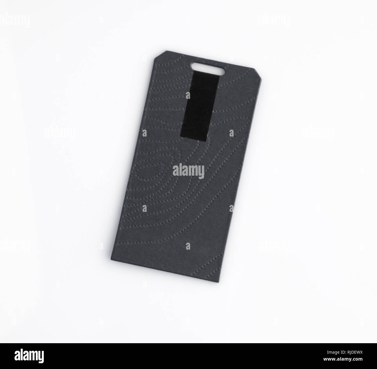 black price tag isolated on white background Stock Photo - Alamy