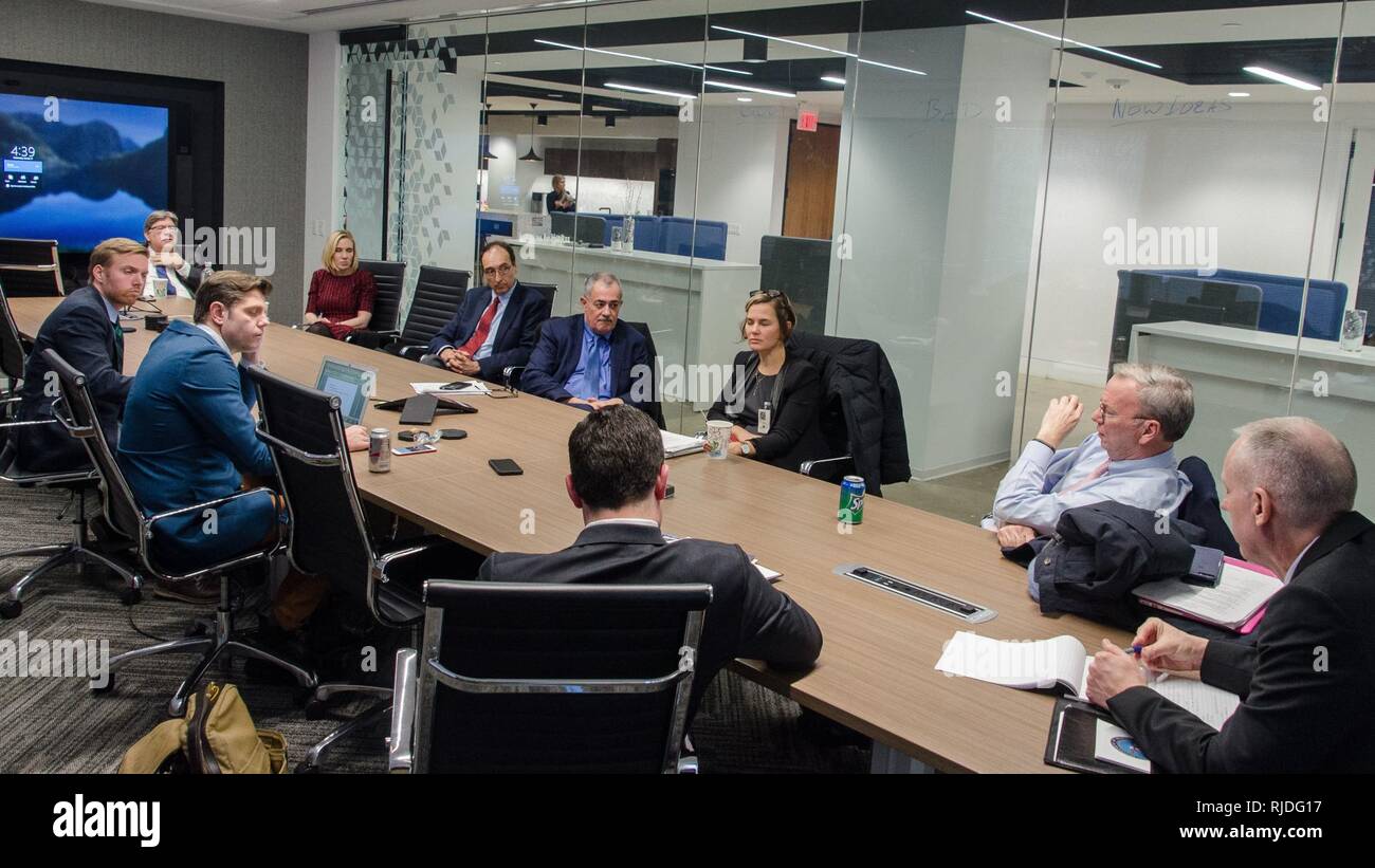 Members of the Defense Innovation Board (DIB) speak to reporters ...