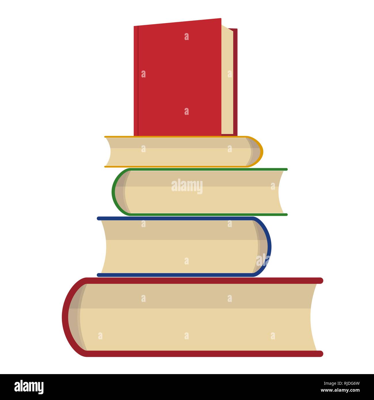 Stack of books on a white background. Pile of books vector illustration ...