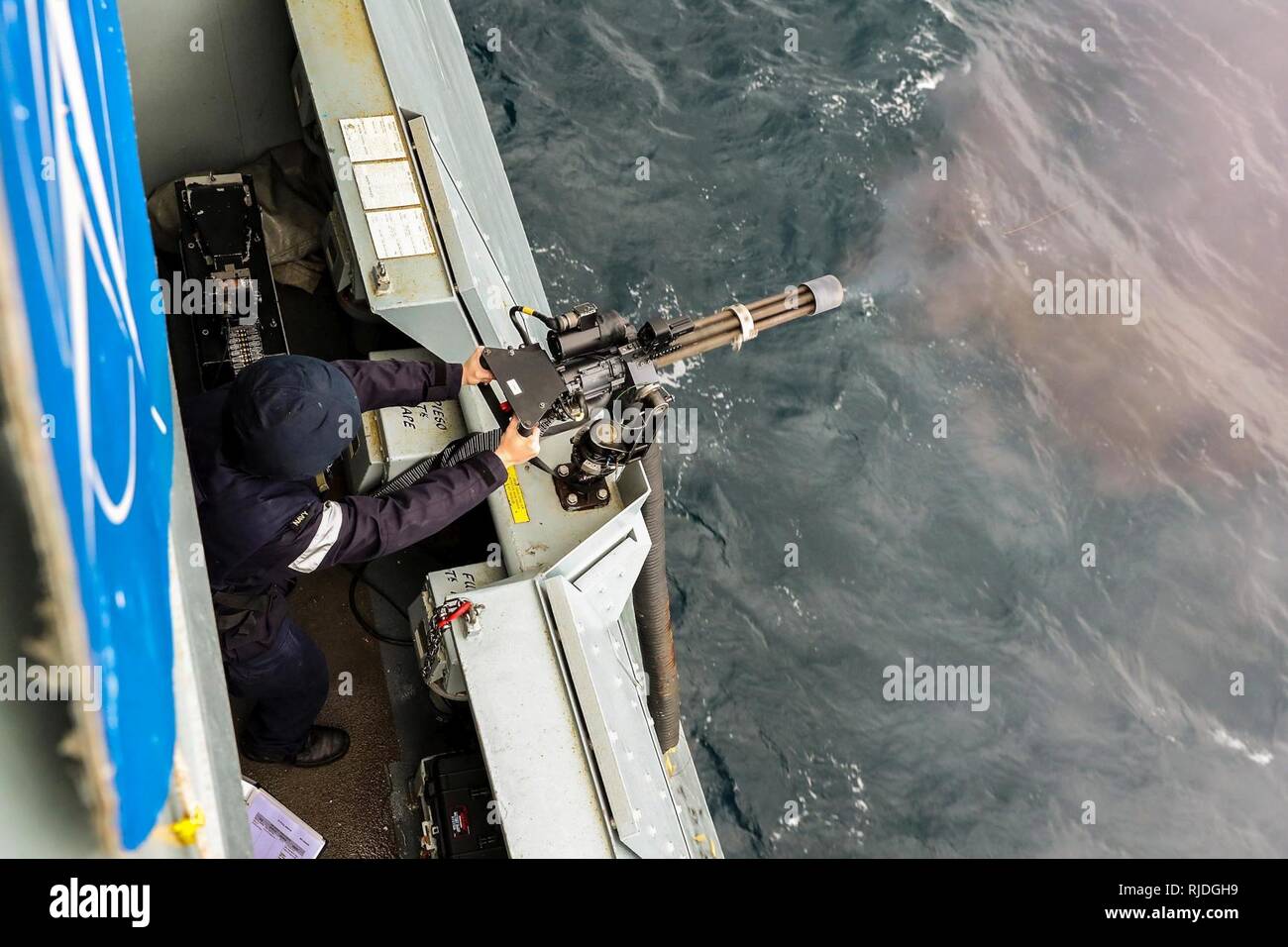 MEDITERRANEAN SEA (January 19, 2018) A sailor aboard Standing NATO ...