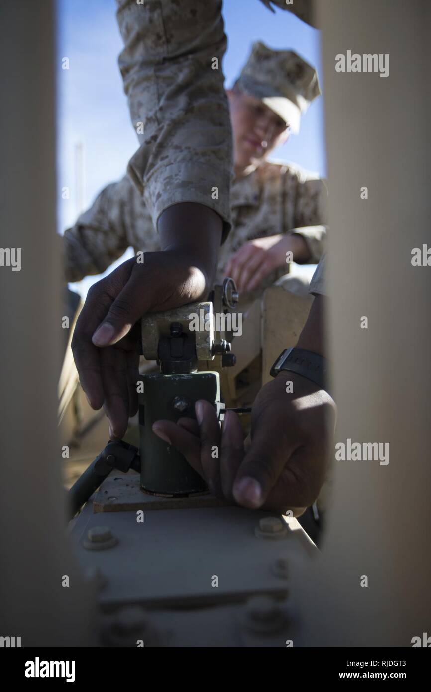 U.S. Marine Corps Cpl. Broderick Hall, a low altitude air defense (LAAD ...