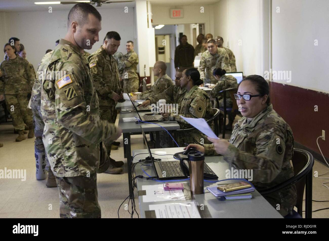 Soldiers with Headquarters and Headquarters Battalion, I Corps, file ...