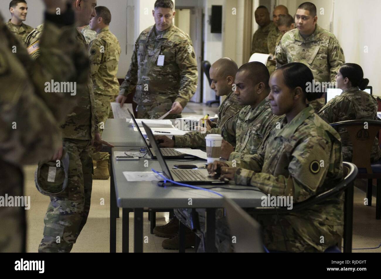 Soldiers with Headquarters and Headquarters Battalion, I Corps, file ...