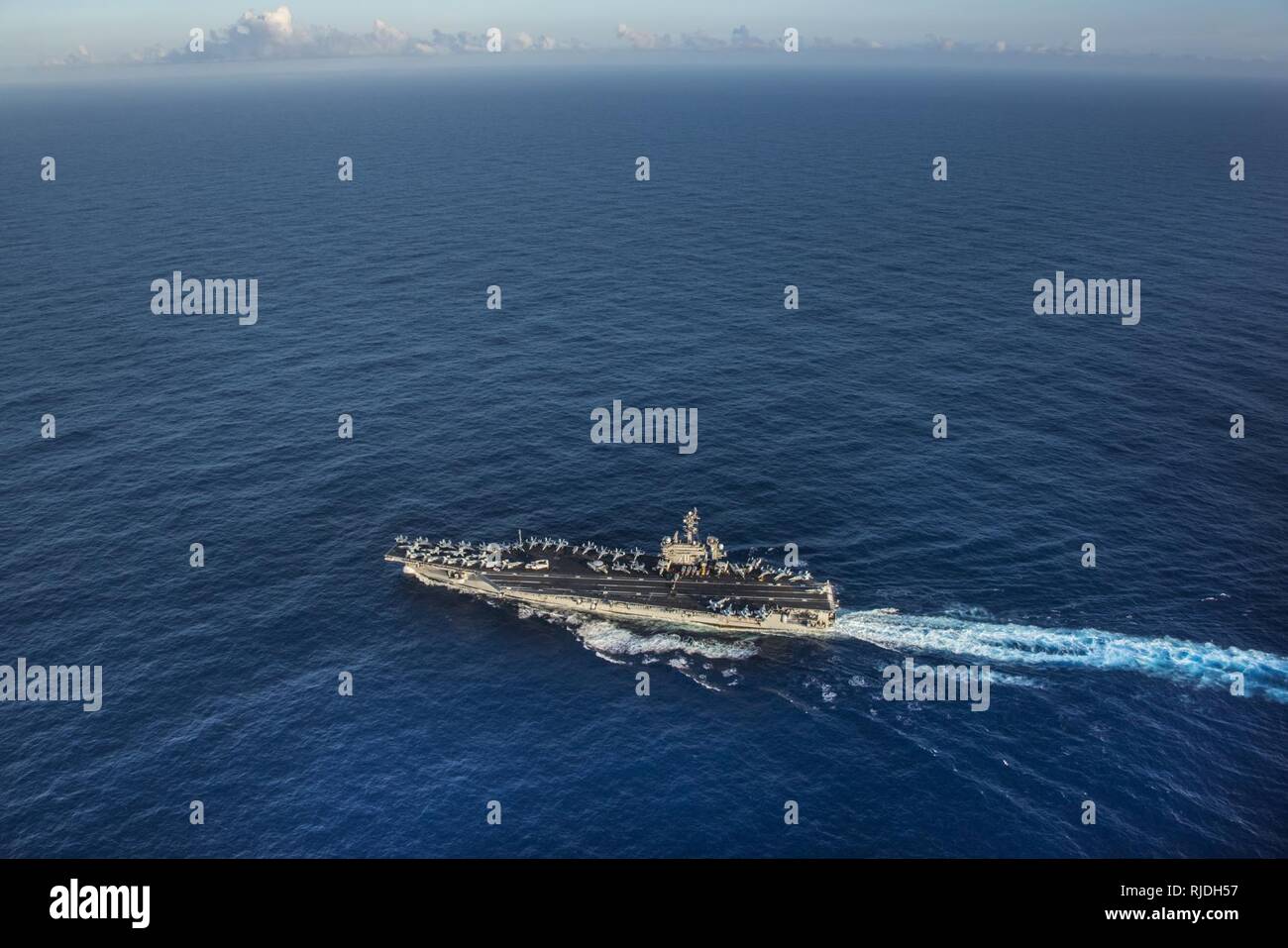 PACIFIC OCEAN (Jan. 20, 2018) The Nimitz-class aircraft carrier USS ...