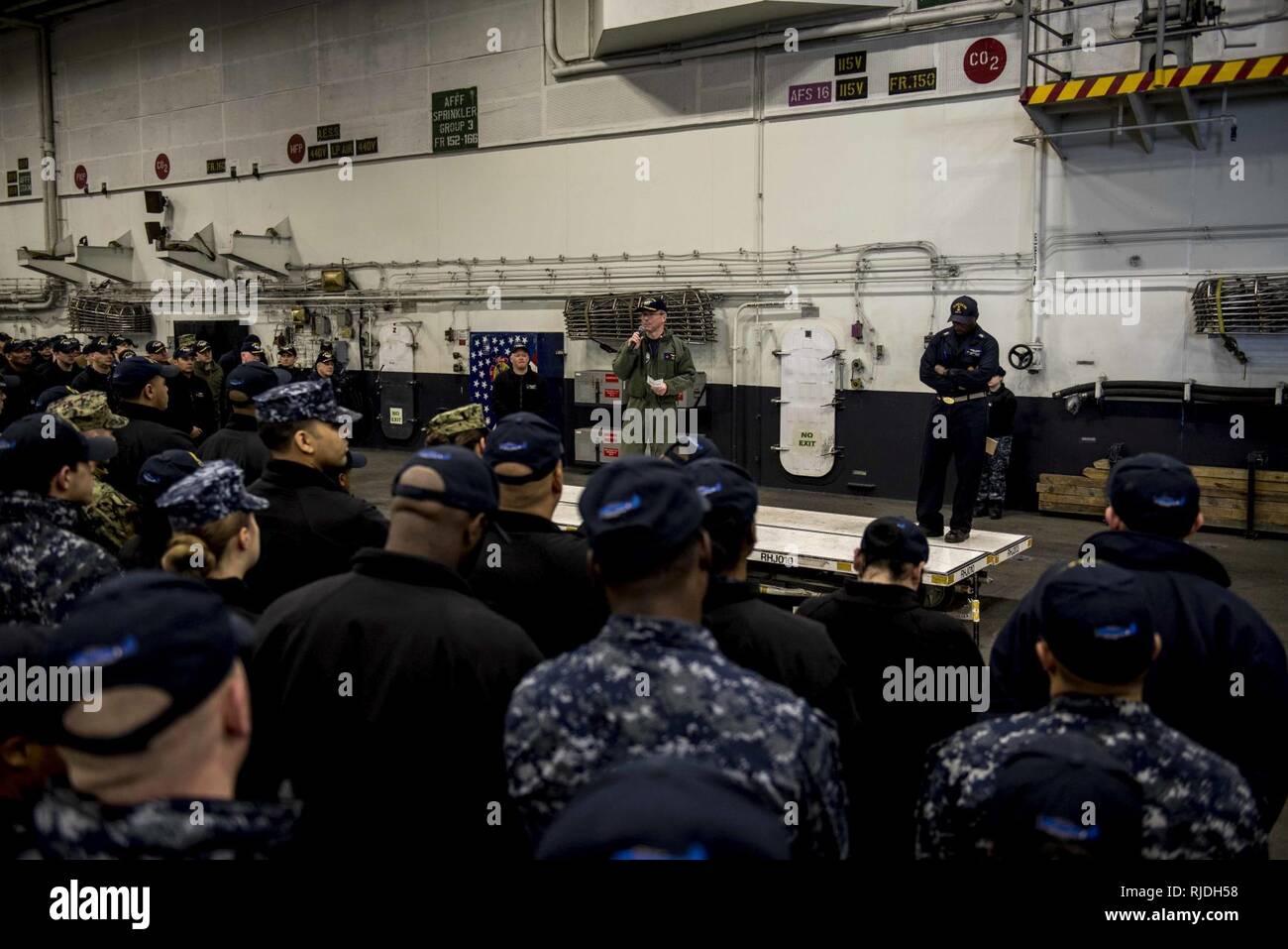 NORFOLK (Jan. 19, 2018) Capt. Sean Bailey, commanding officer aboard ...