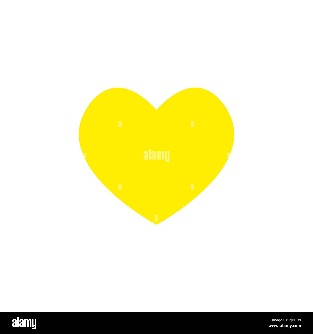 Yellow Heart Icon Object Symbol Gradient Vector Art Design Cartoon ...