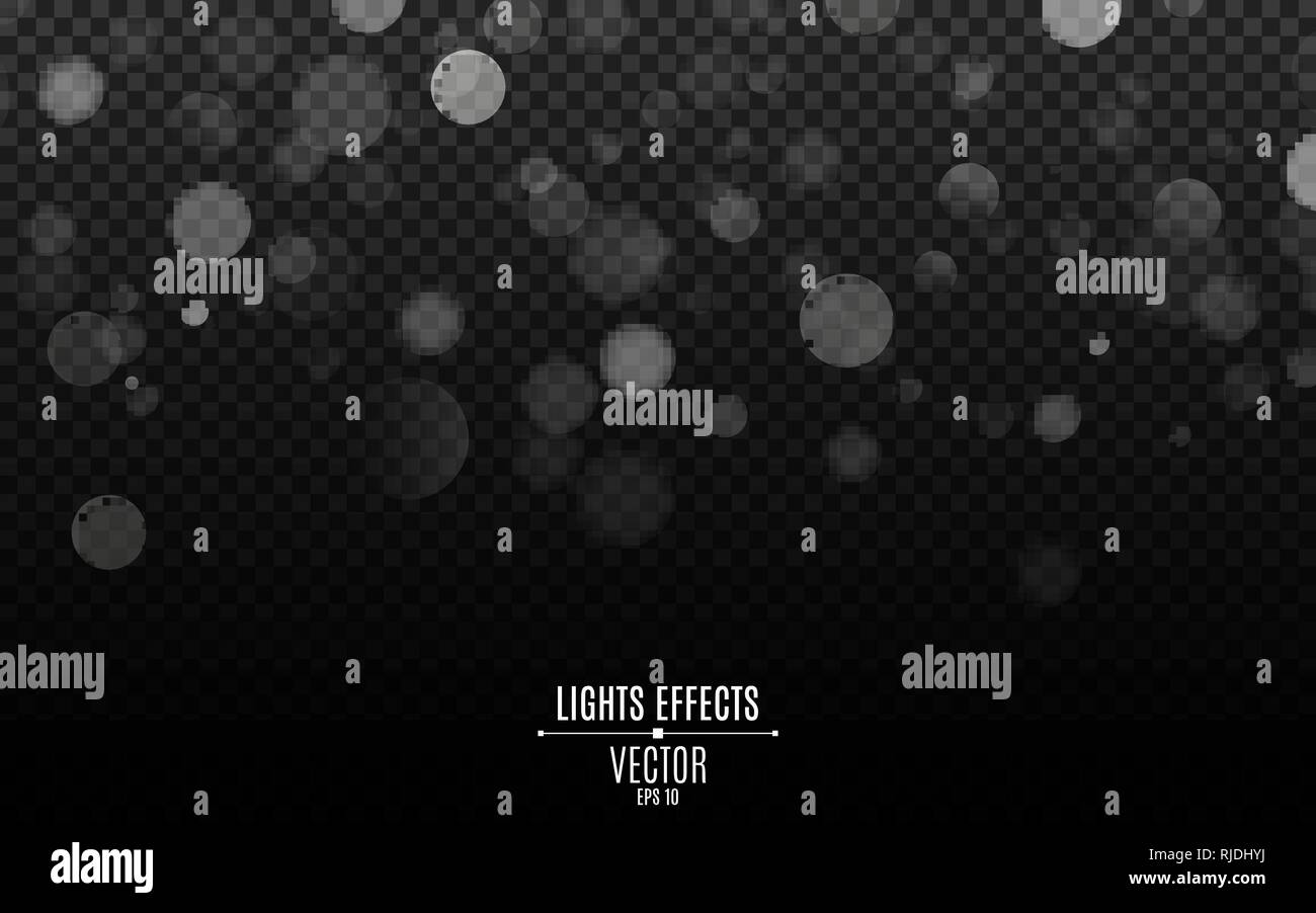 Light effect. Falling snow effect isolated on transparent background ...