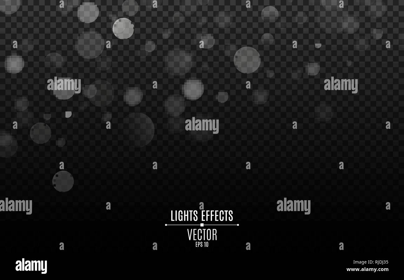 Light effect. Falling snow effect isolated on transparent background ...