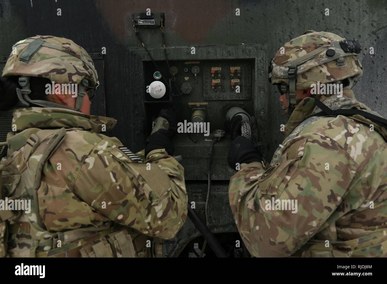 U.S. Soldiers of Field Artillery Squadron, 2nd Cavalry Regiment connect ...