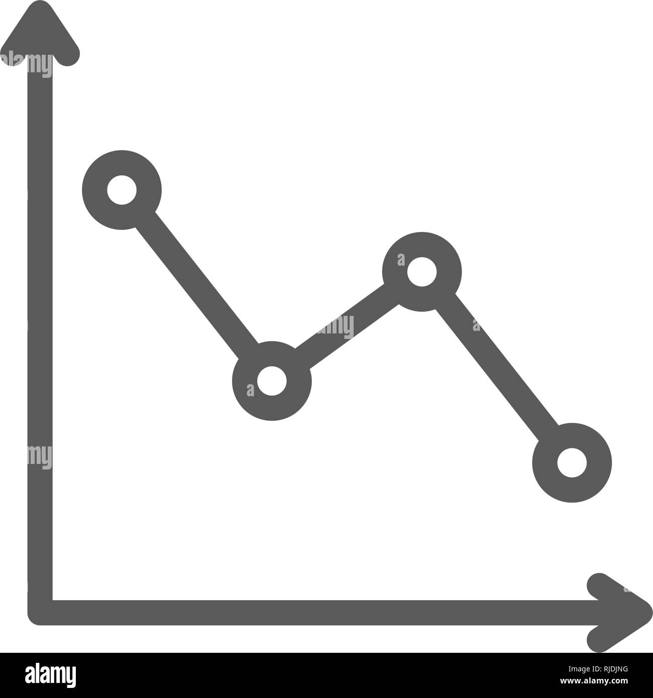 Down graph, analyzing chart patterns line icon Stock Vector Image & Art ...