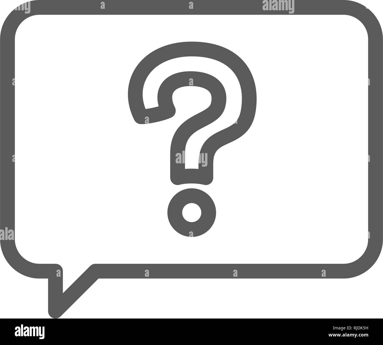 Message with question sign, frequently asked questions, faq line icon ...