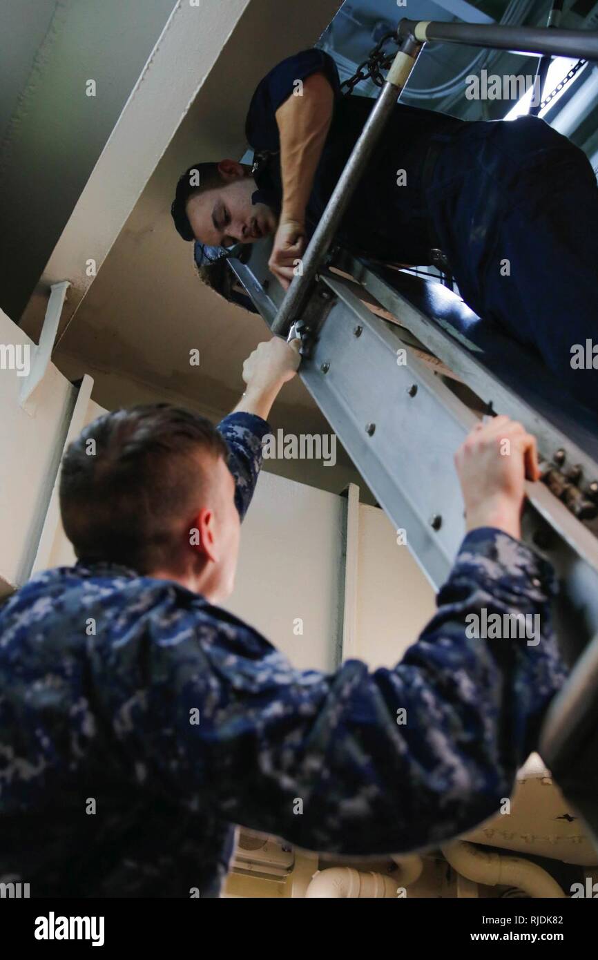 1 NORFOLK (Jan. 22, 2018) Aviation Ordnanceman 3rd Class Jacob Cook ...