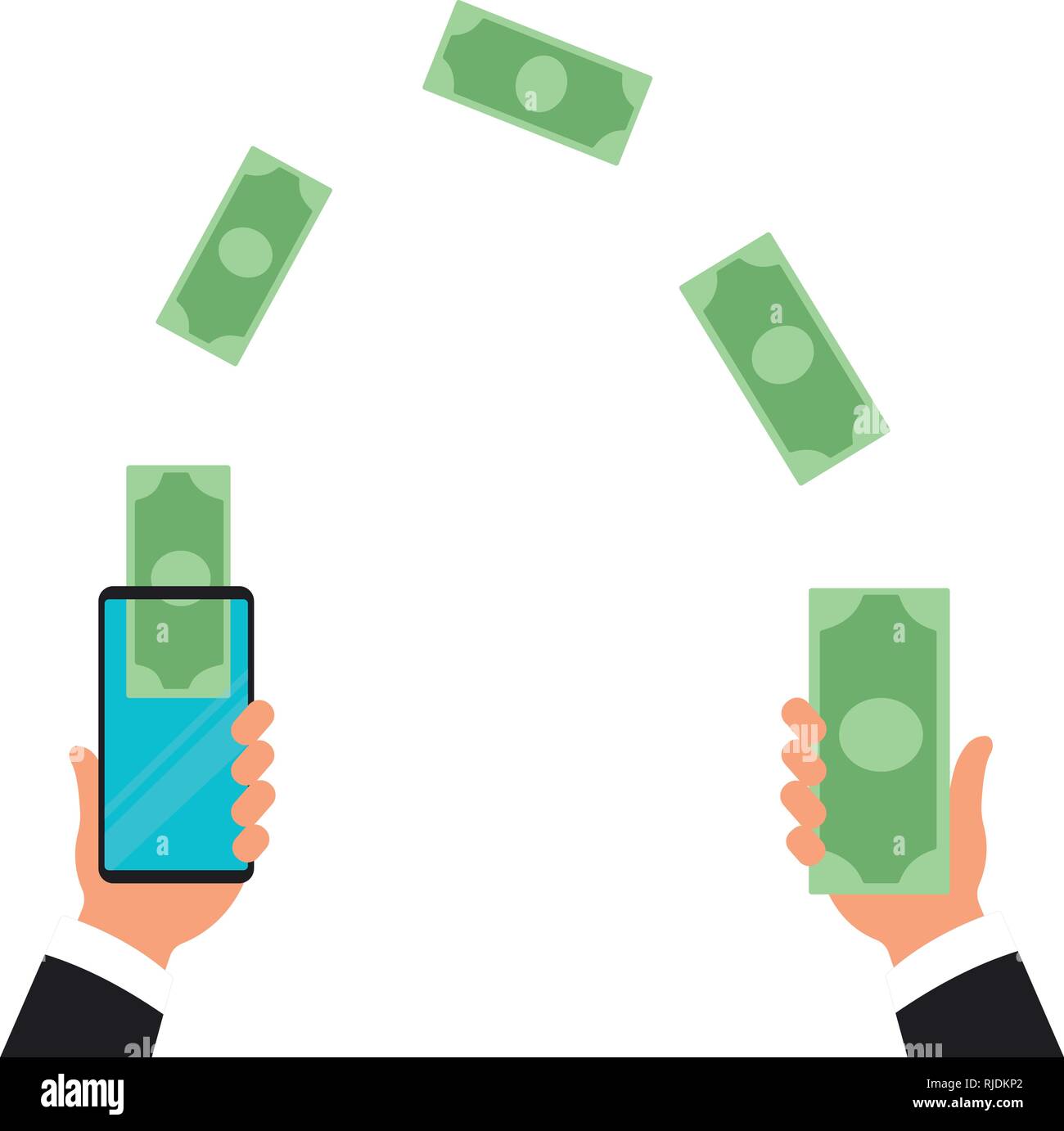 Tapping smartphone Stock Vector Images - Alamy