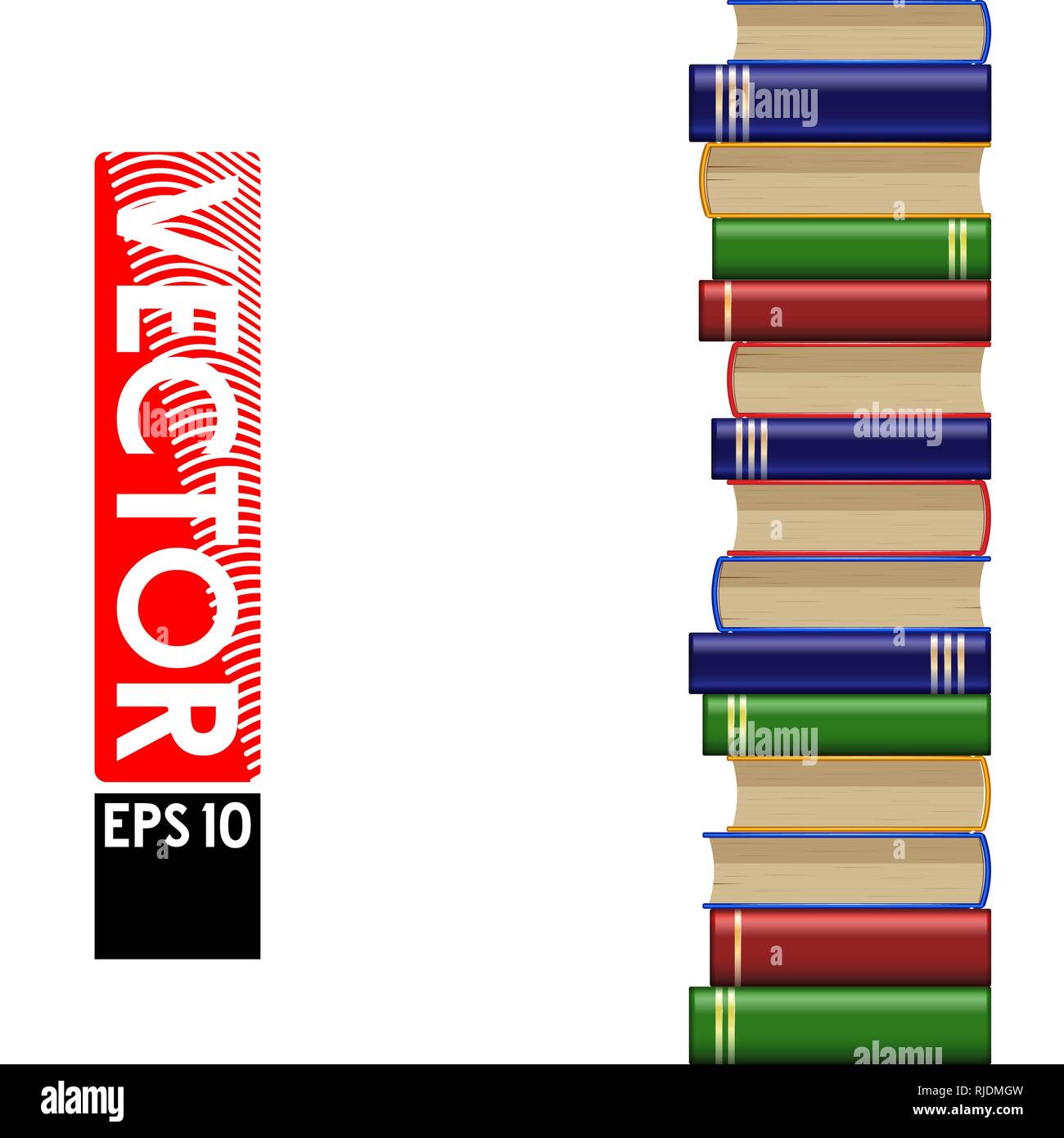 Stack of books on a white background. Pile of books vector illustration ...