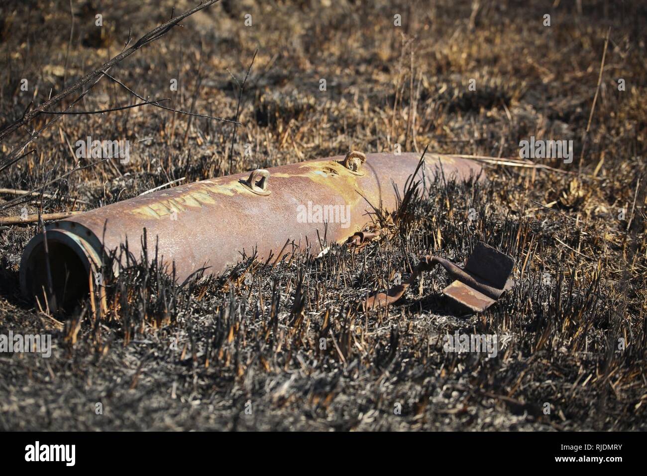 An inert munition is laid aside at Townsend Bombing Range, Ga., Jan. 24 ...
