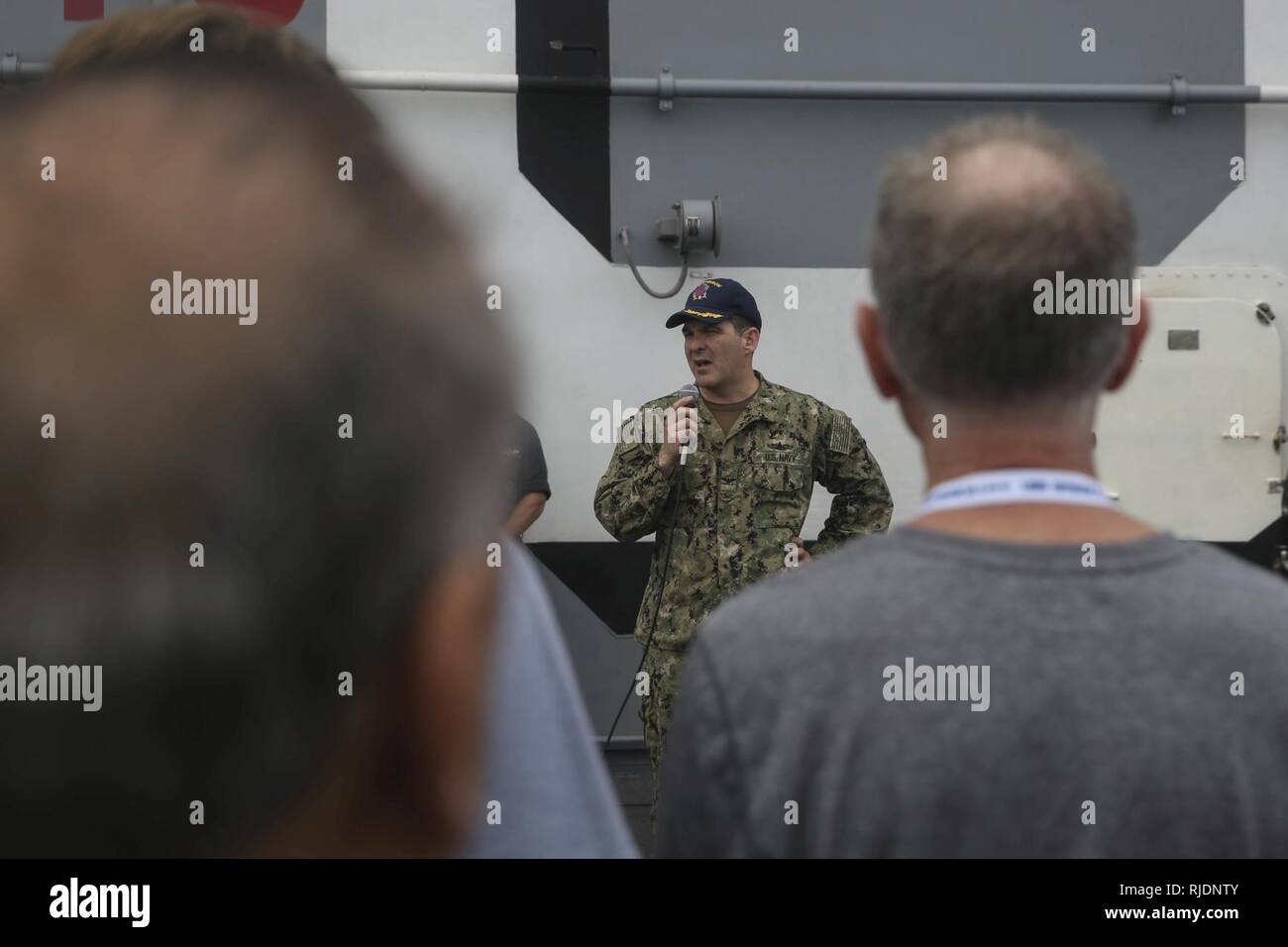 PEARL HARBOR NAVAL BASE, HI – Navy Capt. Rome Ruiz, the commodore for ...