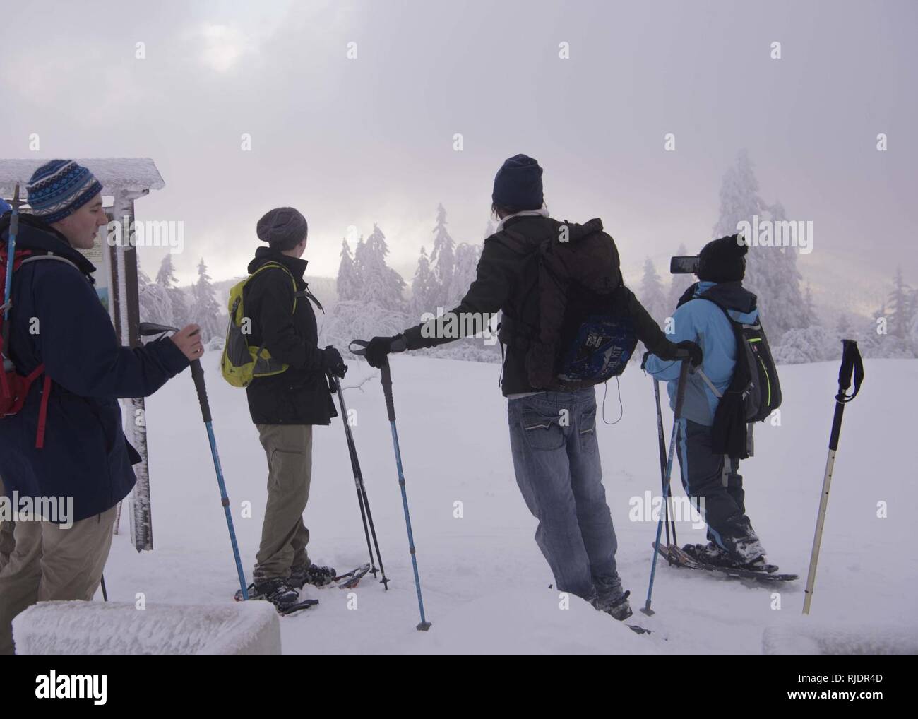 Team Ramstein members participants take in the view from the summit of ...