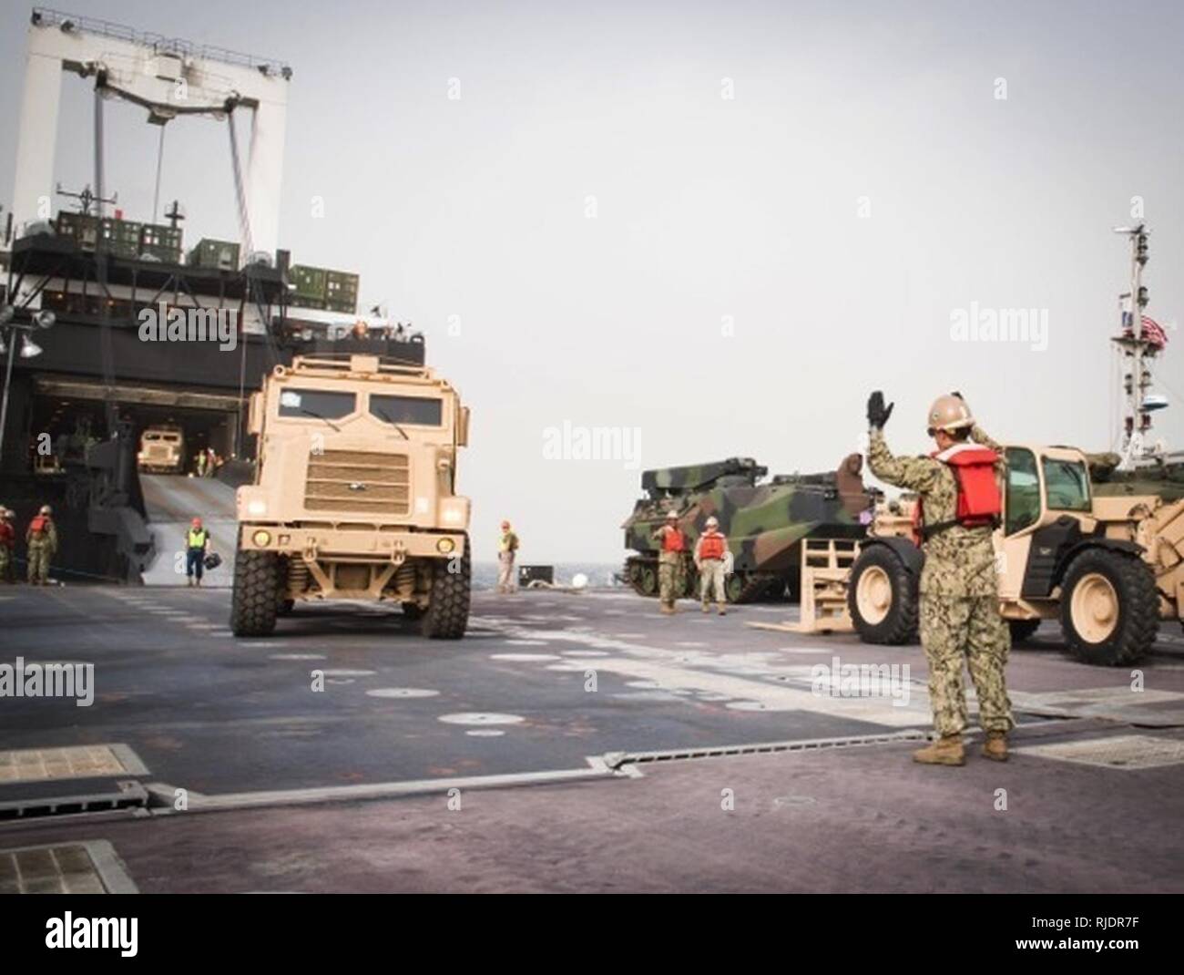 Improved navy lighterage system inls causeway ferry hi-res stock ...