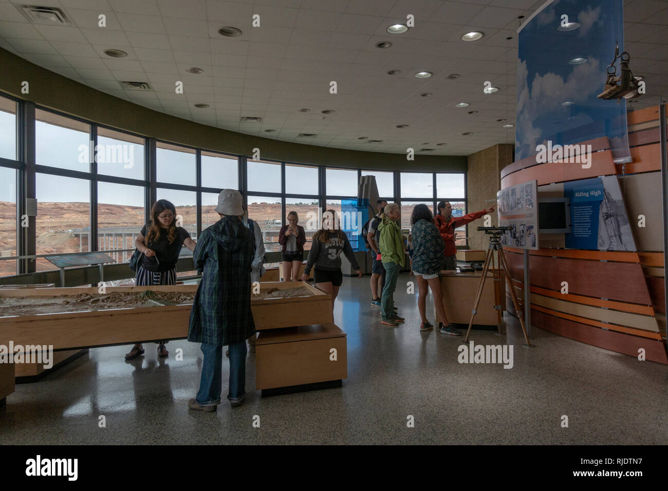 General view of display area in the Carl Hayden Visitor Center, Lake ...