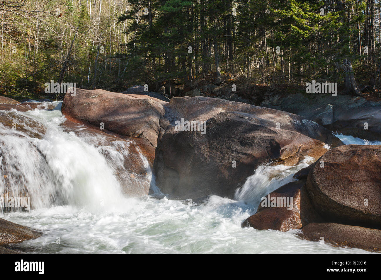 Franconia Falls on Franconia Brook in Lincoln, New Hampshire during the ...