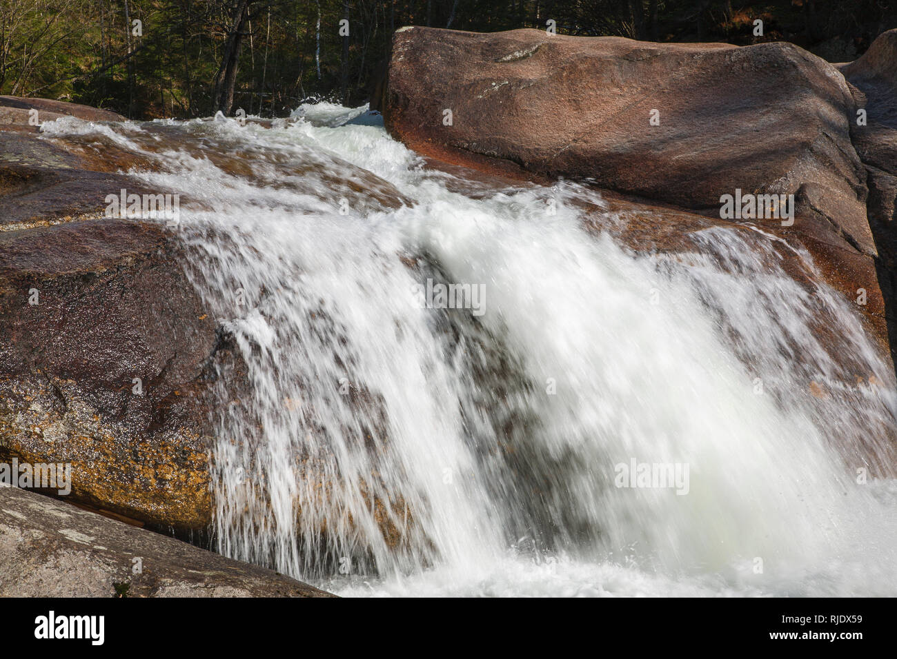 Franconia Falls on Franconia Brook in Lincoln, New Hampshire during the ...