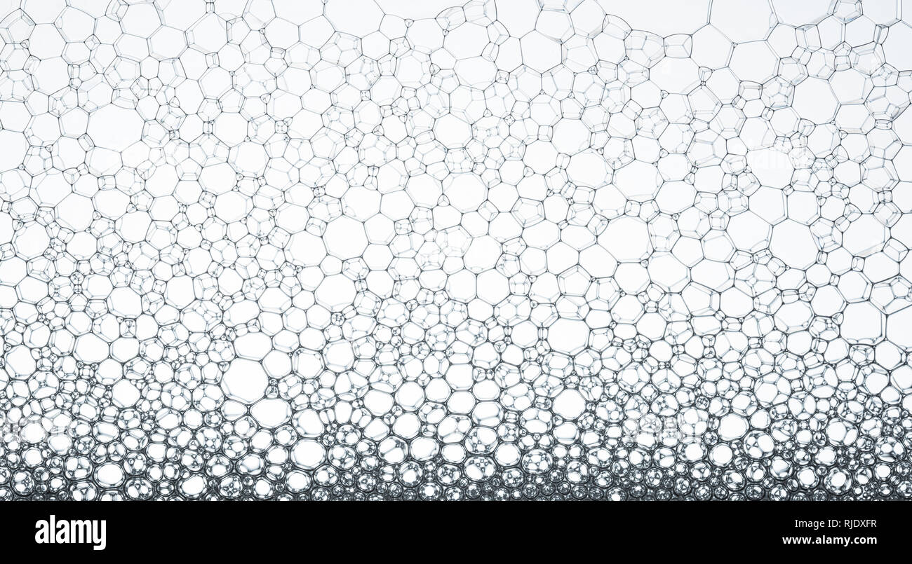 Geometric cells formed by soap bubbles and water, for background or ...