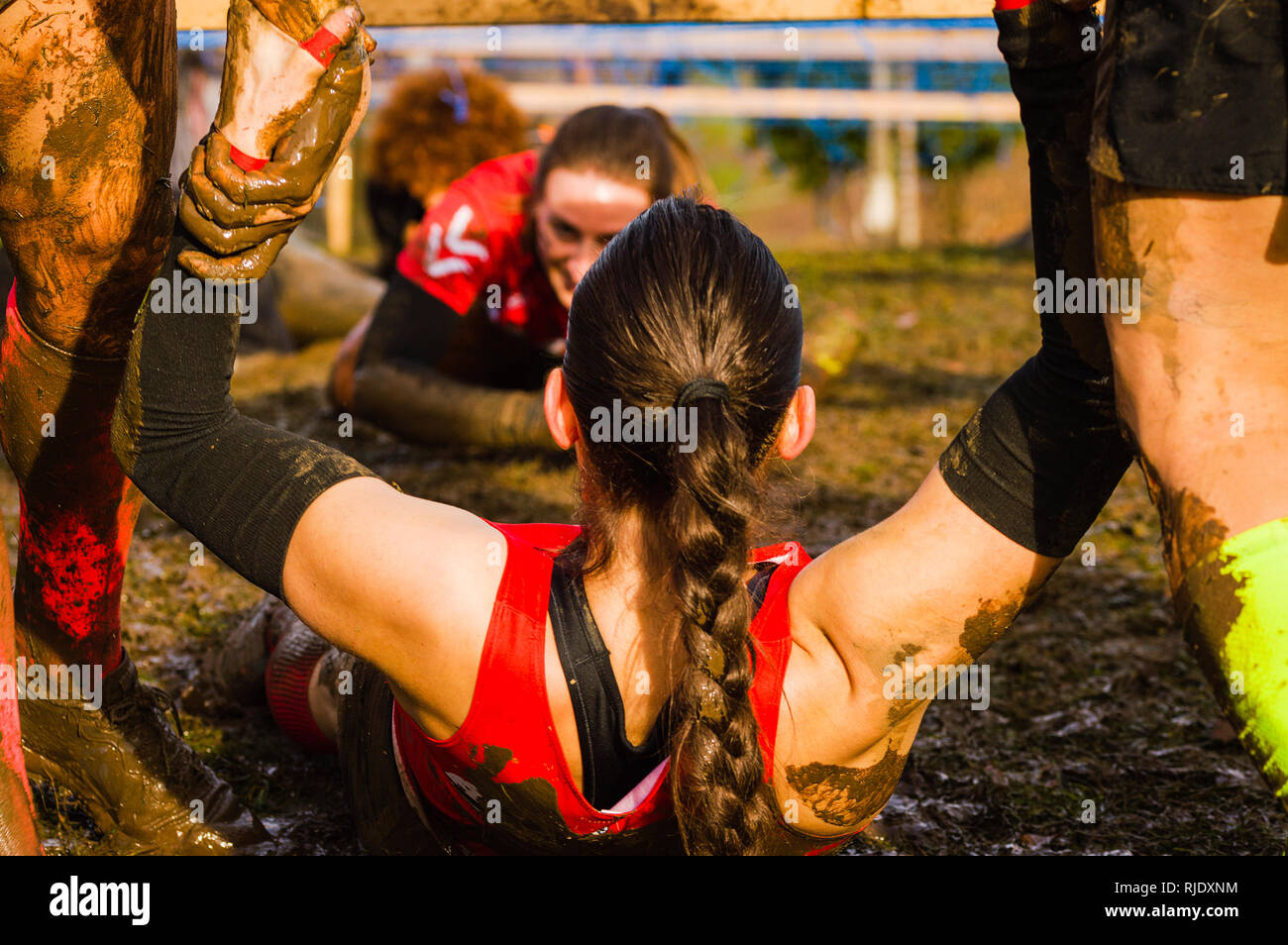 Female run mud hi-res stock photography and images - Alamy