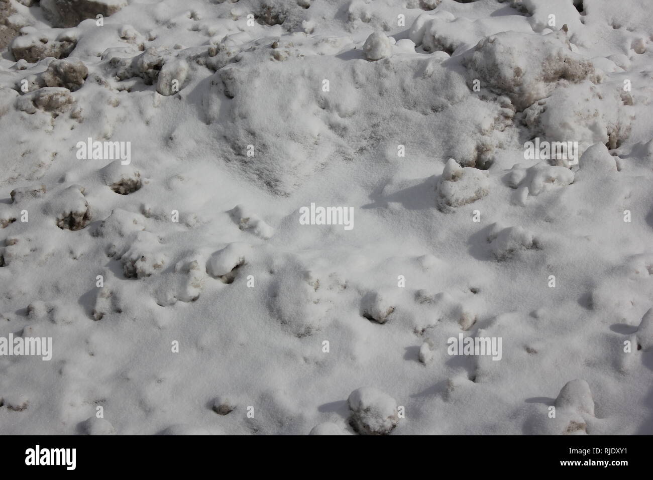 Huge snow drifts after the 2019 Blizzard that swept thru Chicago Stock ...