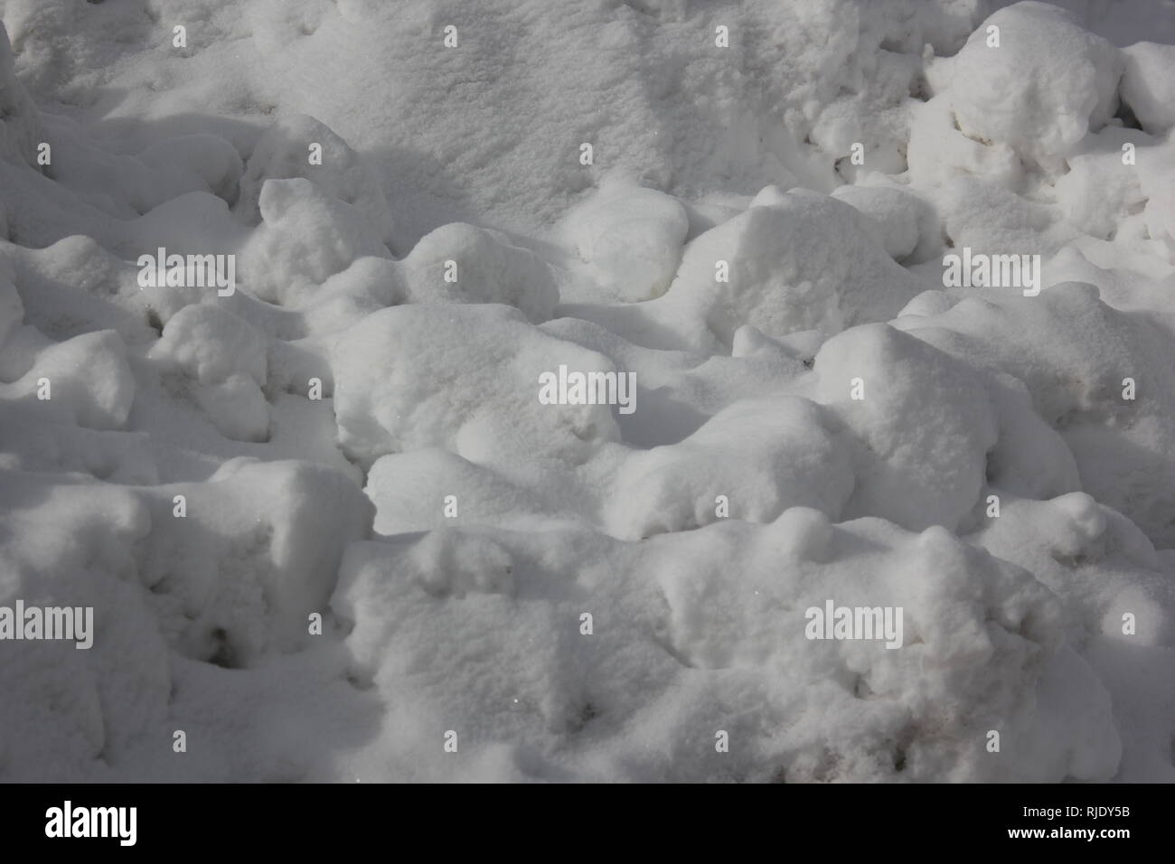 Huge snow drifts after the 2019 Blizzard that swept thru Chicago Stock ...