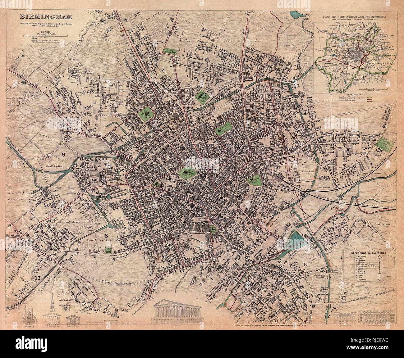 Birmingham map 19th century hi-res stock photography and images - Alamy