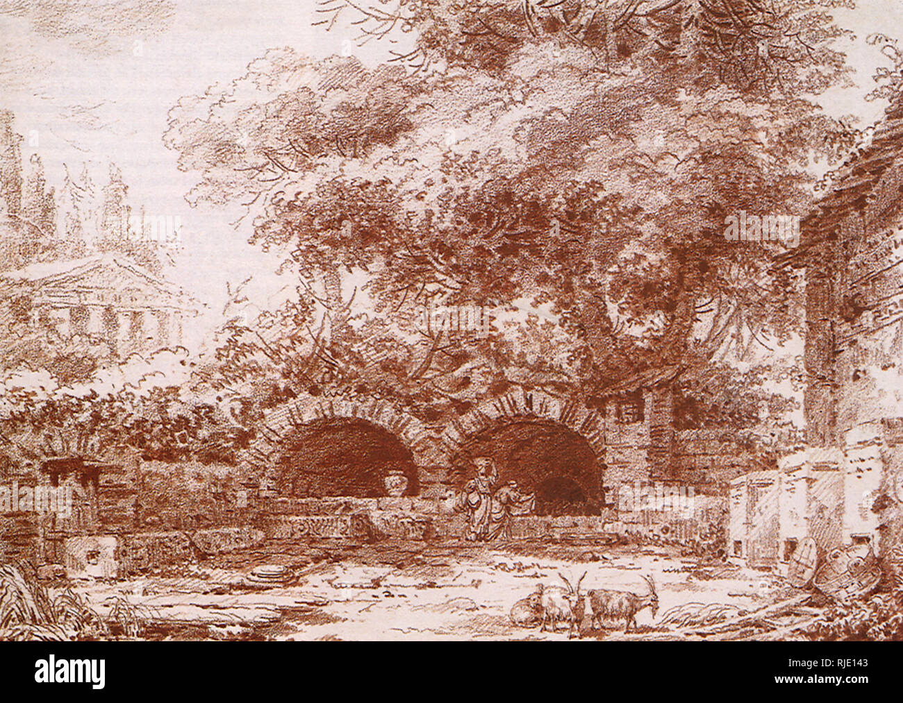 Landscape with Ruins Stock Photo - Alamy