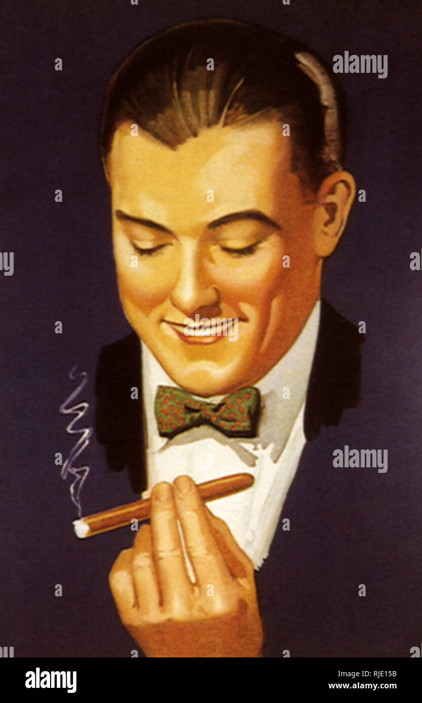 Cigar Smoking Man Stock Photo - Alamy