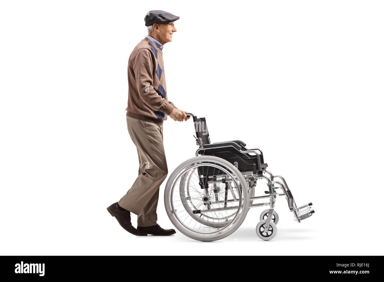Man pushing wheelchair hi-res stock photography and images - Alamy