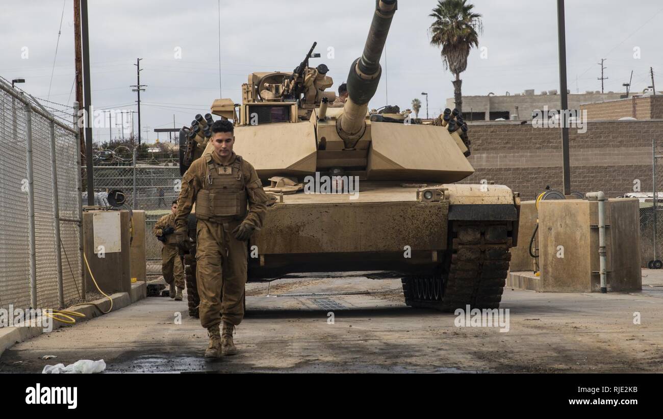 U.S. Marines with Company A, 4th Tank Battalion, 4th Marine Division ...