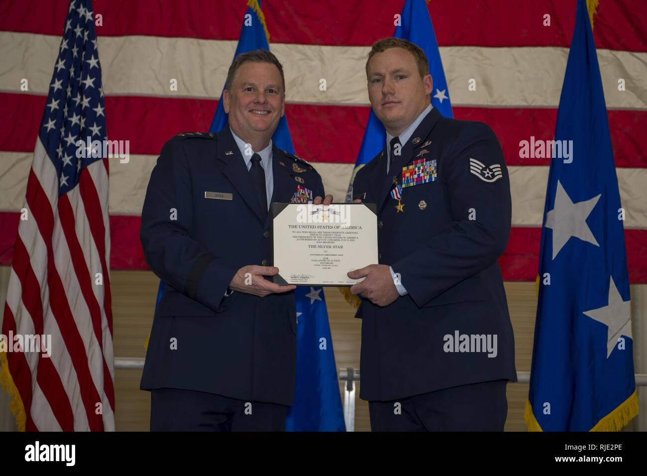 U.S. Air Force Staff Sgt. Christopher Lewis, a combat controller with ...