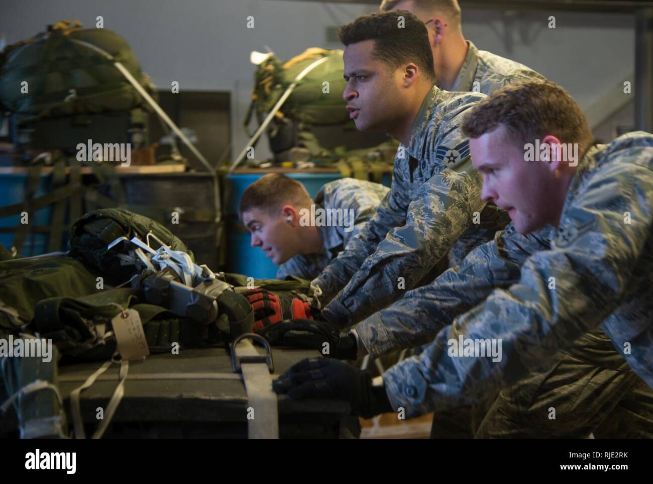 U.S. Air Force Airmen assigned to the 773d Logistics Readiness Squadron ...
