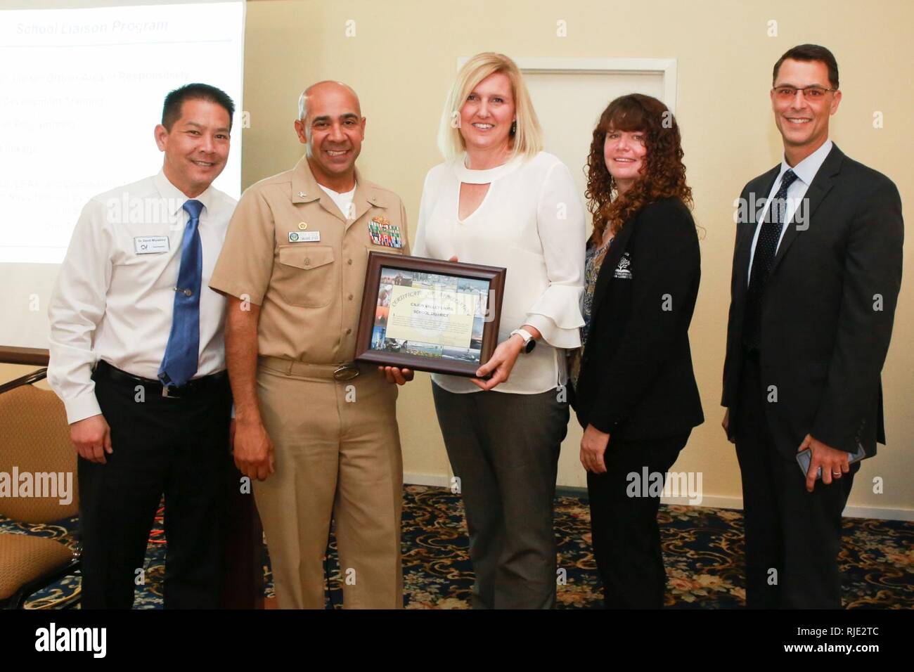 SAN DIEGO (Jan. 17, 2018) Capt. Roy Love (center left) commanding ...