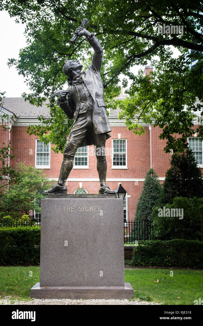 The Signer Sculpture in Philadelphia PA Stock Photo - Alamy