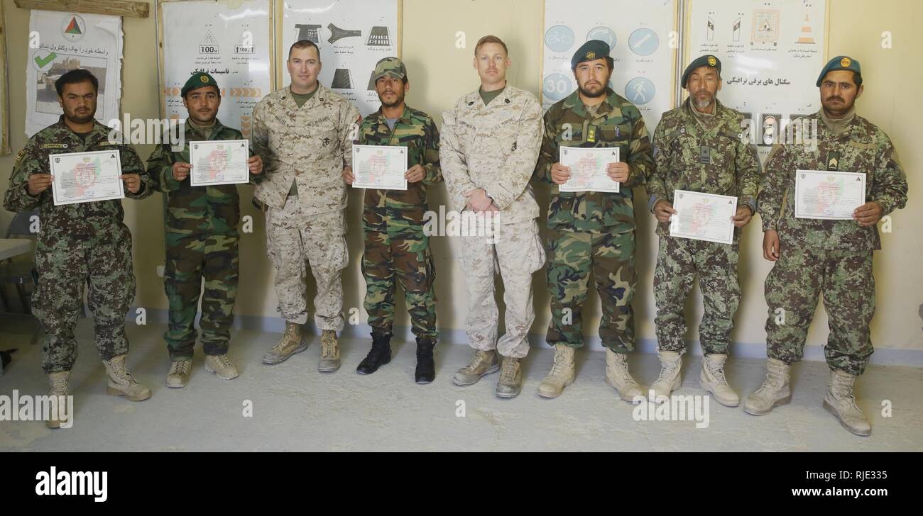 Soldiers of the Afghan National Army 215th Corps show off their ...