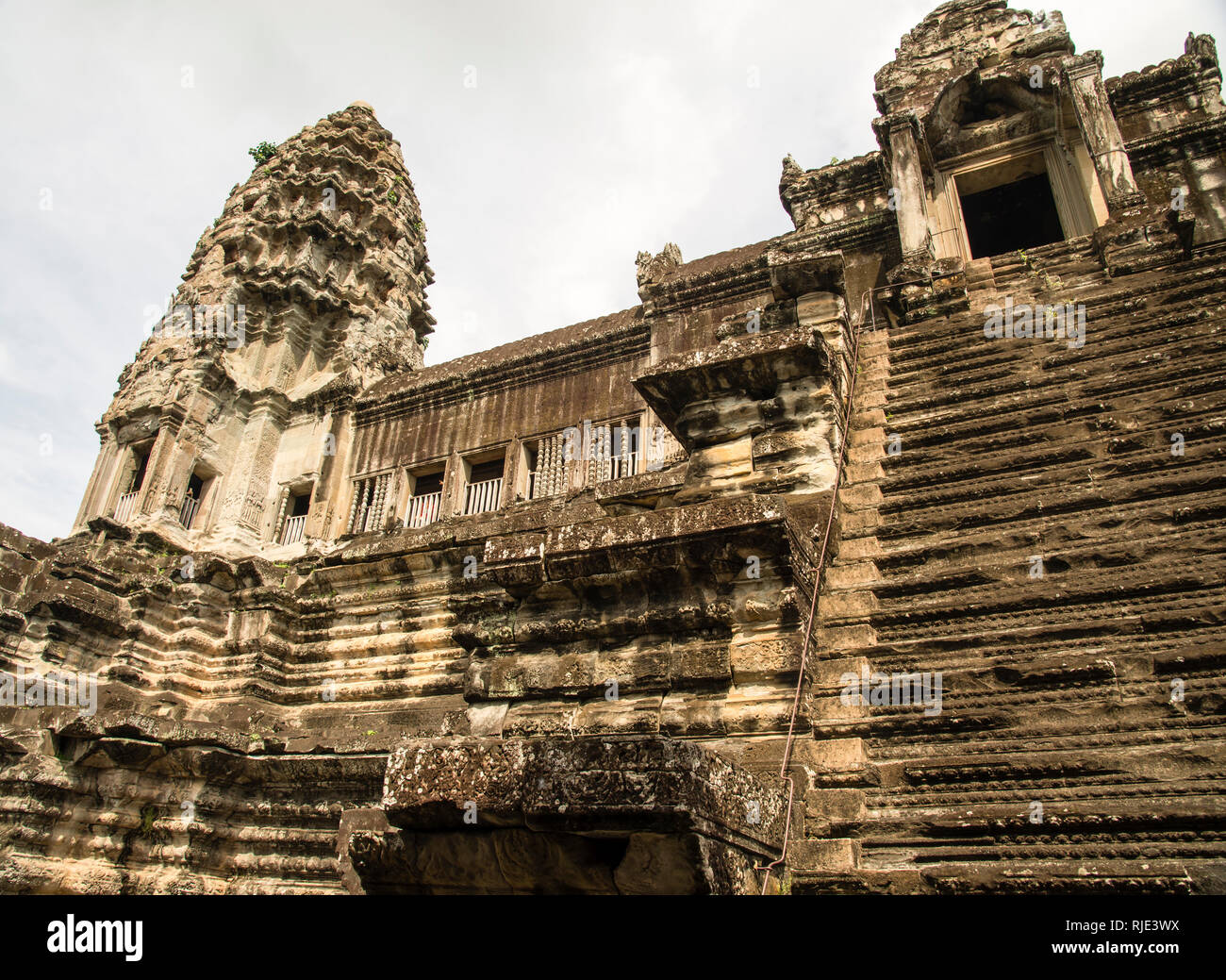 Prang, or tower like spire of Angkor Wat temple in Siem Reap, Cambodia ...