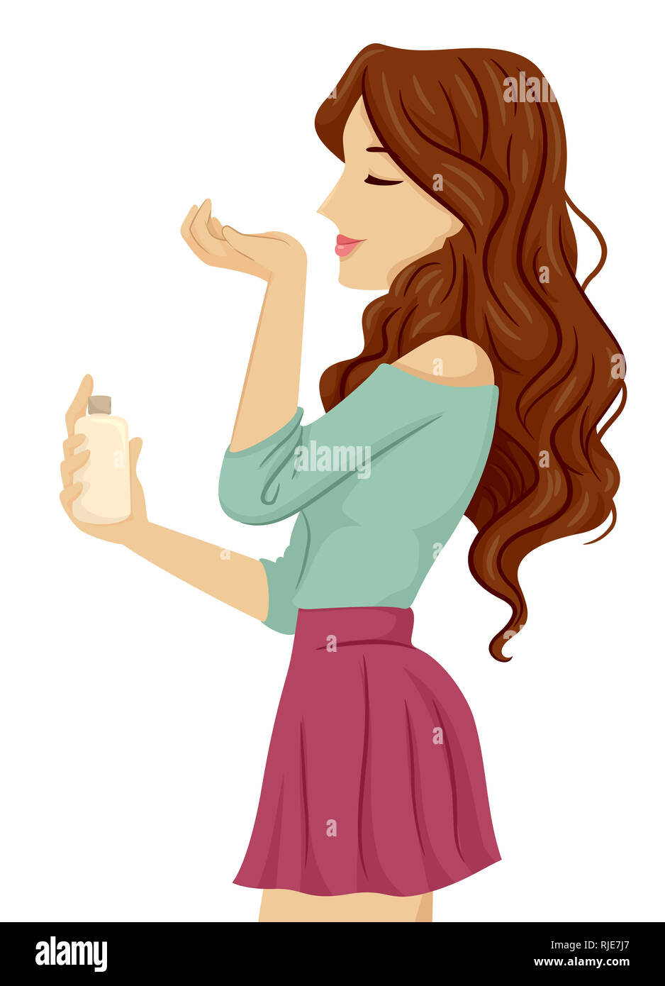 Putting On Perfume Cartoon