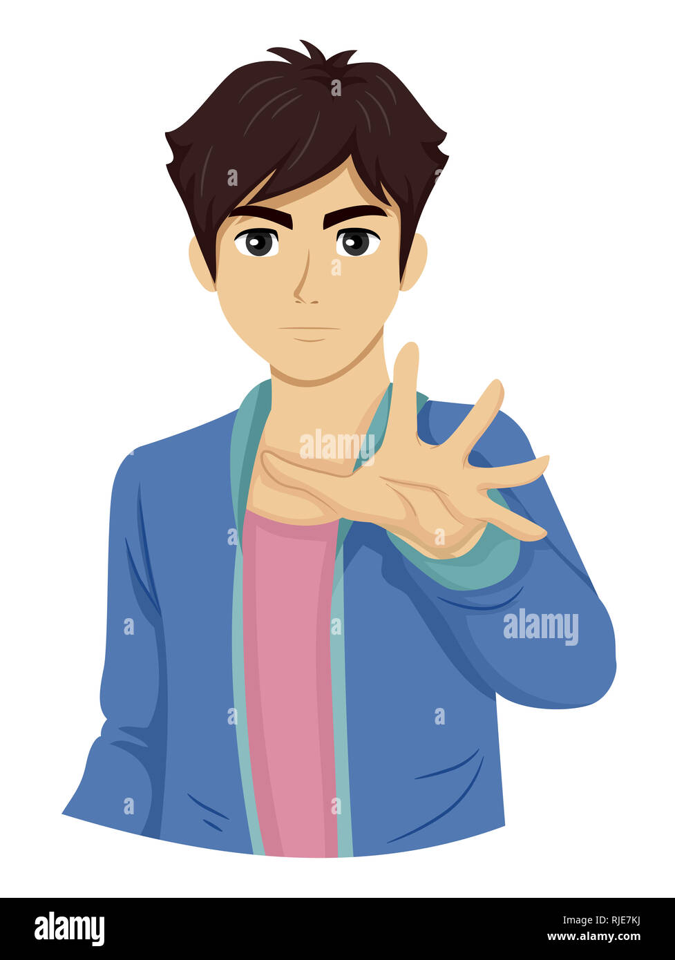 Illustration of a Teenage Guy Illusionist or Magician with His Hand ...