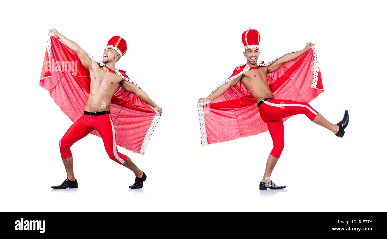 King in funny concept on white Stock Photo - Alamy