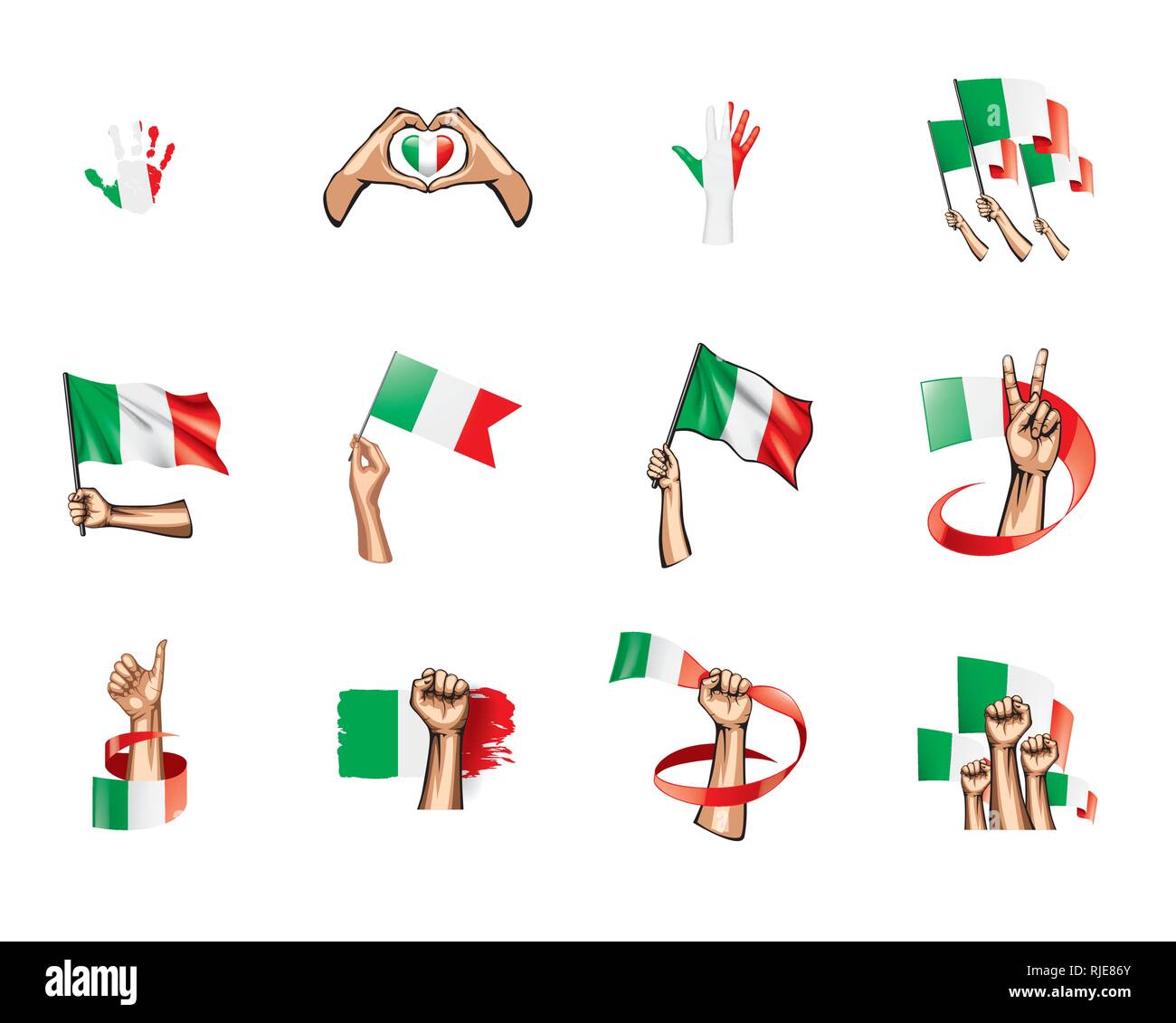 Heart italian flag isolated on Cut Out Stock Images & Pictures - Alamy