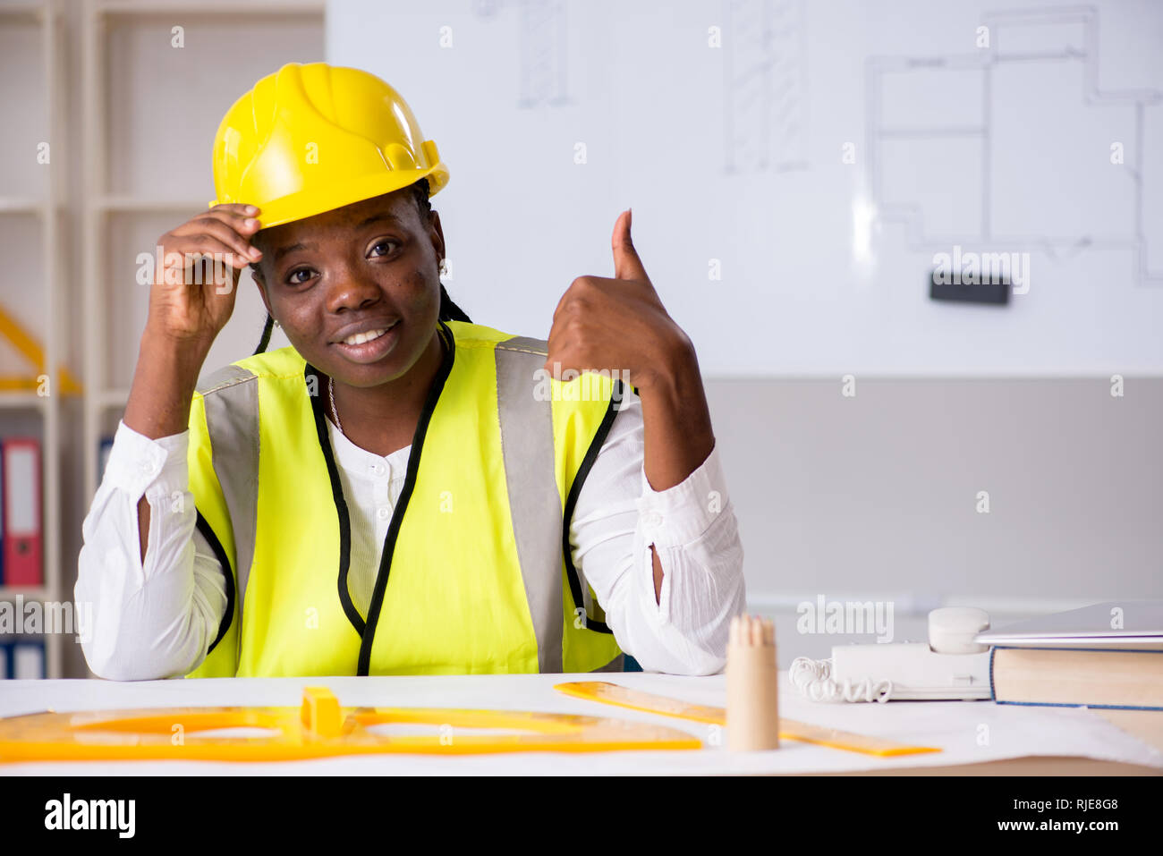 Young black architect working on project Stock Photo - Alamy