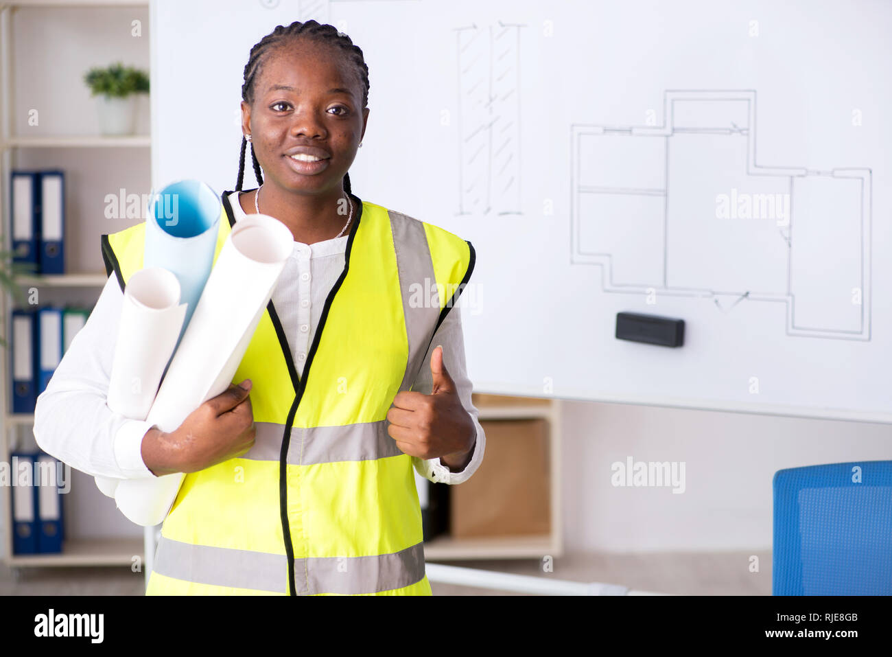 Young black architect working on project Stock Photo - Alamy