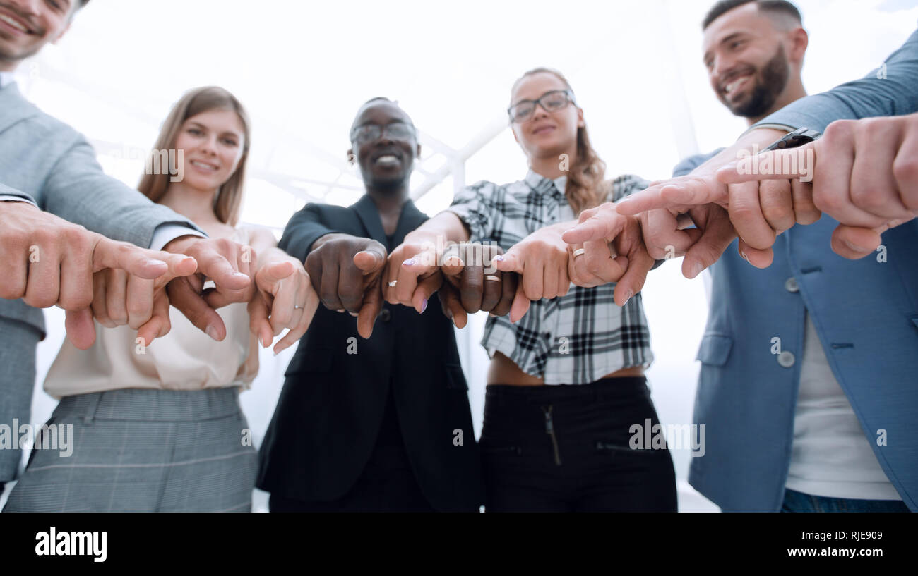 Group of people pointing at the camera - isolated over white Stock ...