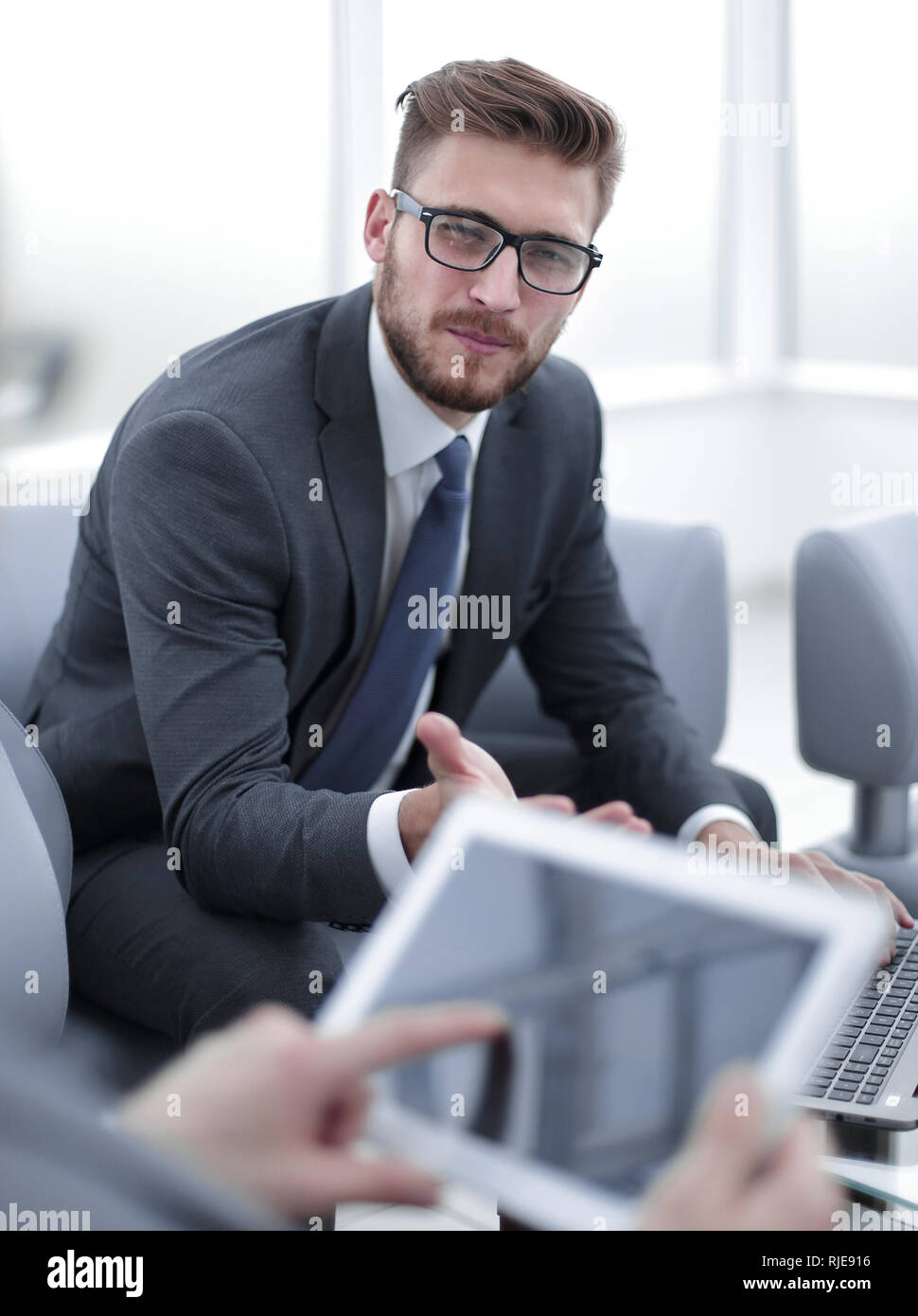 close up.businessman in the workplace in the office Stock Photo - Alamy